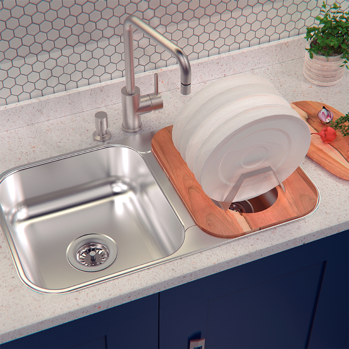 Cuba Tramontina Isis 2C 34 28 BS em Aço Inox com Acabamento Polido com ...