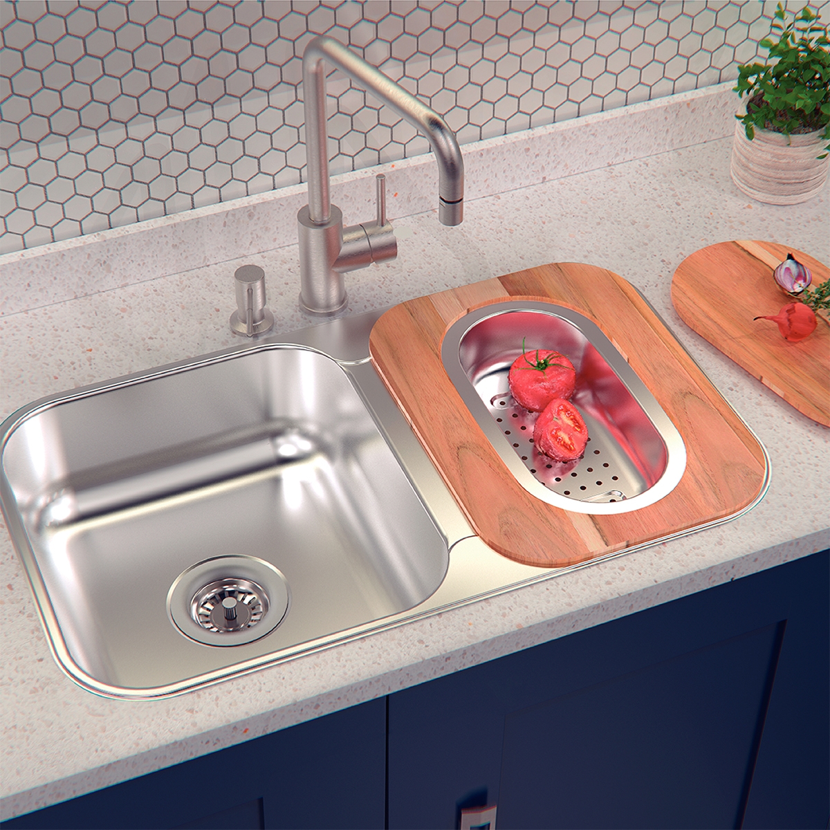 Cuba Tramontina Isis 2C 34 28 BS em Aço Inox com Acabamento Polido com ...