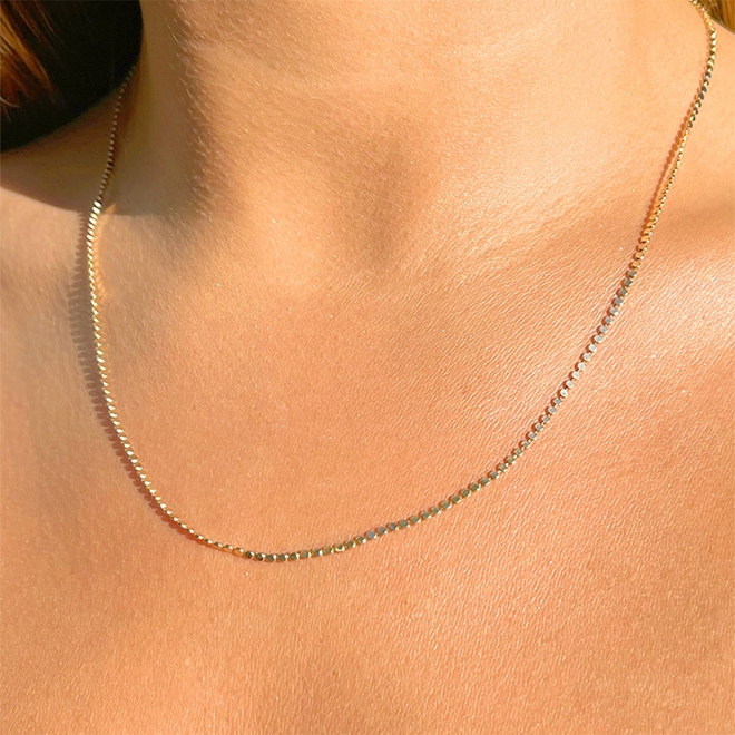 Colar Folheado Liso Malha Bolinha Pequena 50cm 99923 - Colar Folheado ...